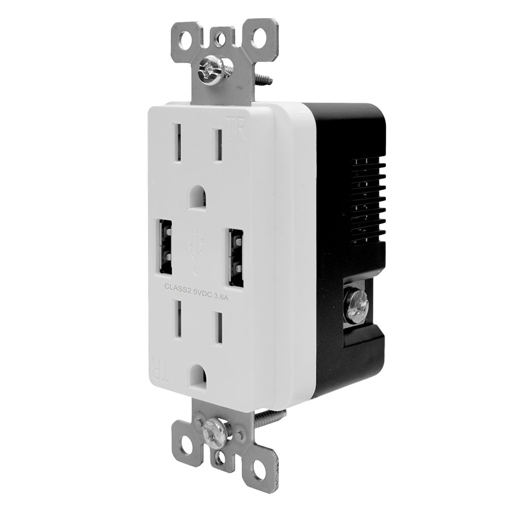 USI Electric Combination USB Charger and Tamper Resistant Receptacle